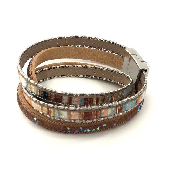 brooknoel | Jewelry | Boho Beaded Leatherette Wrap Bracelet New | Poshmark